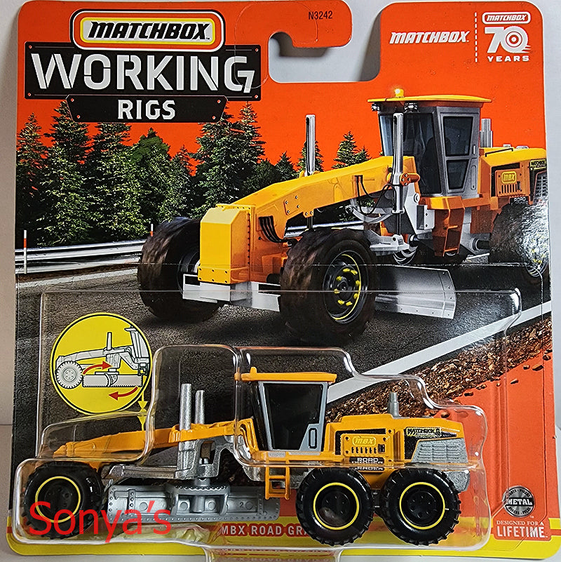 Matchbox Real Working Rigs MBX Road Grader 2023 – Sonya's Diecast