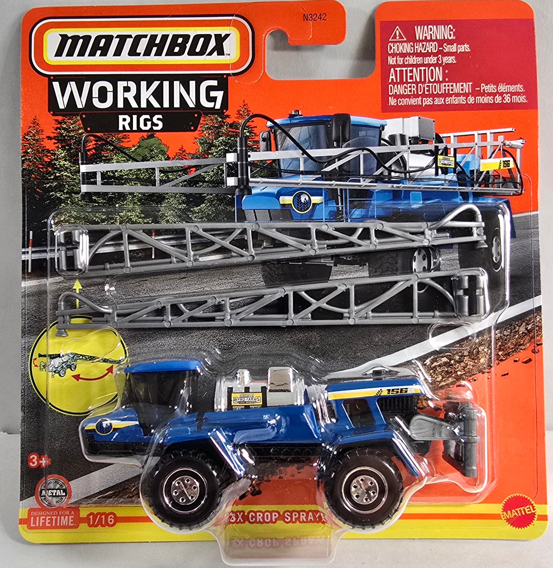 Matchbox Real Working Rigs Blue MBX Crop Sprayer 2025 – Sonya's Diecast